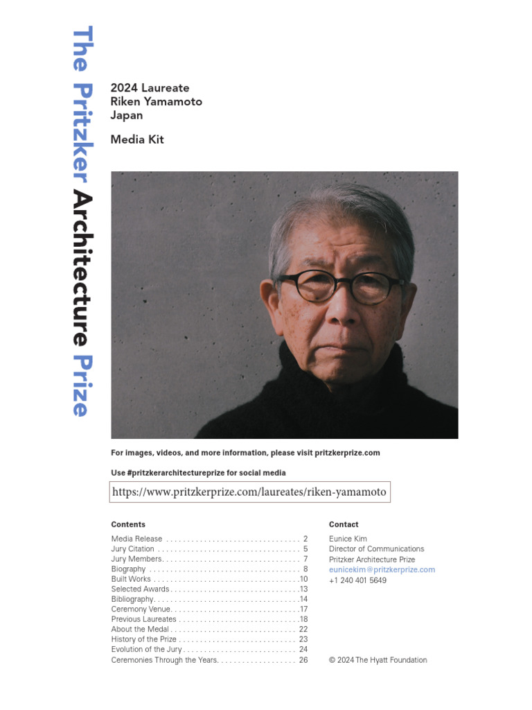 2024-Pritzker Prize Media Kit | PDF | Architect