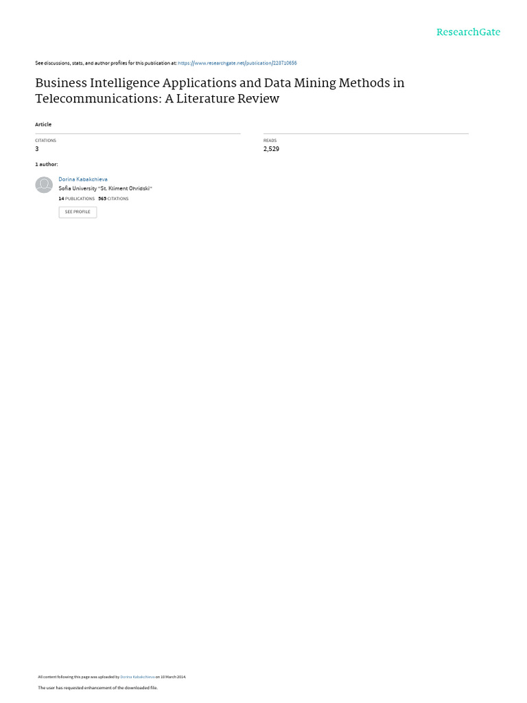 Business Intelligence Applications and Data Mining | PDF | Customer Relationship Management ...