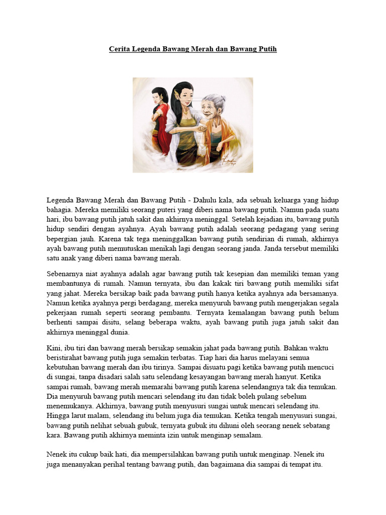 Cerita Legenda Bawang Merah Dan Bawang Putih | PDF