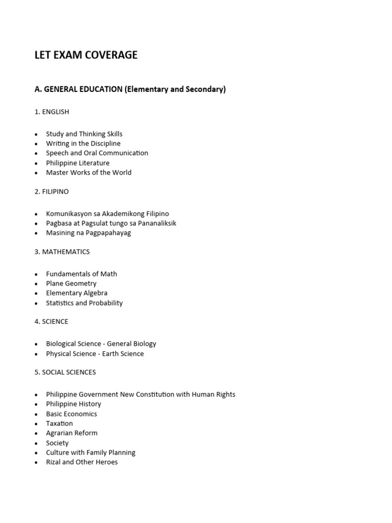 Let Exam Coverage | PDF