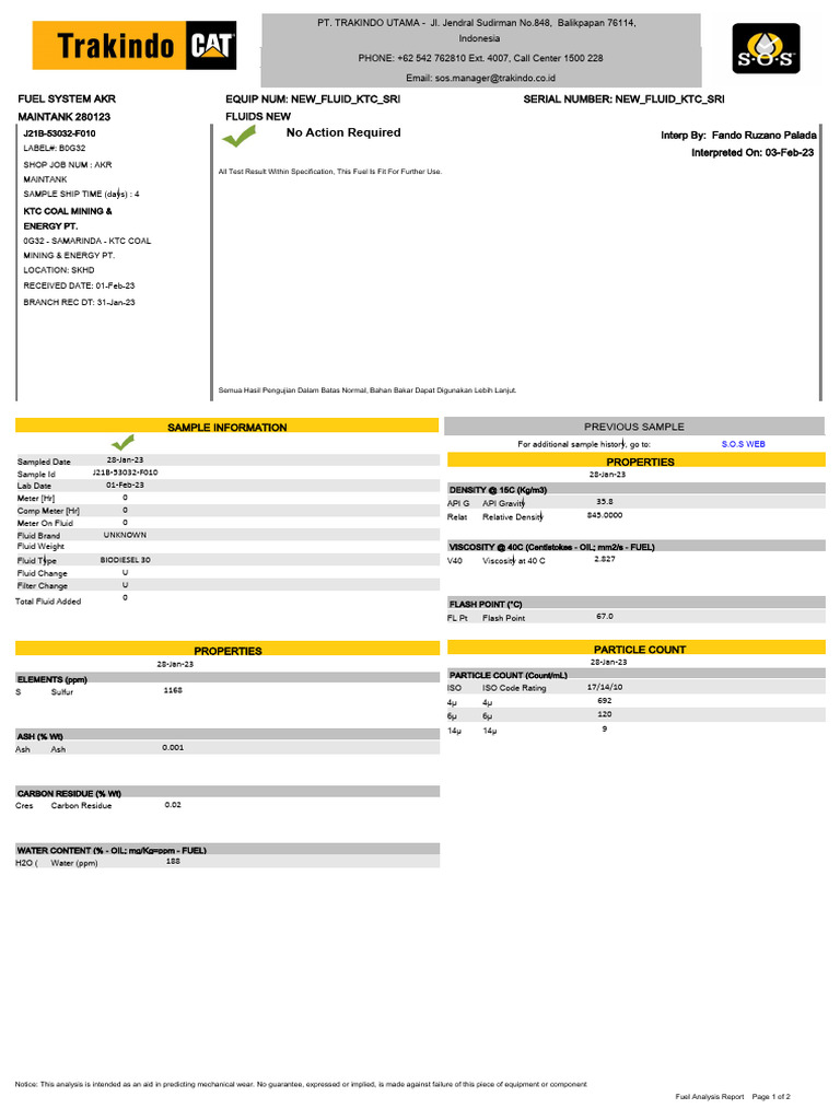 Sample - Summary After Filter Install | PDF | Chemistry | Nature
