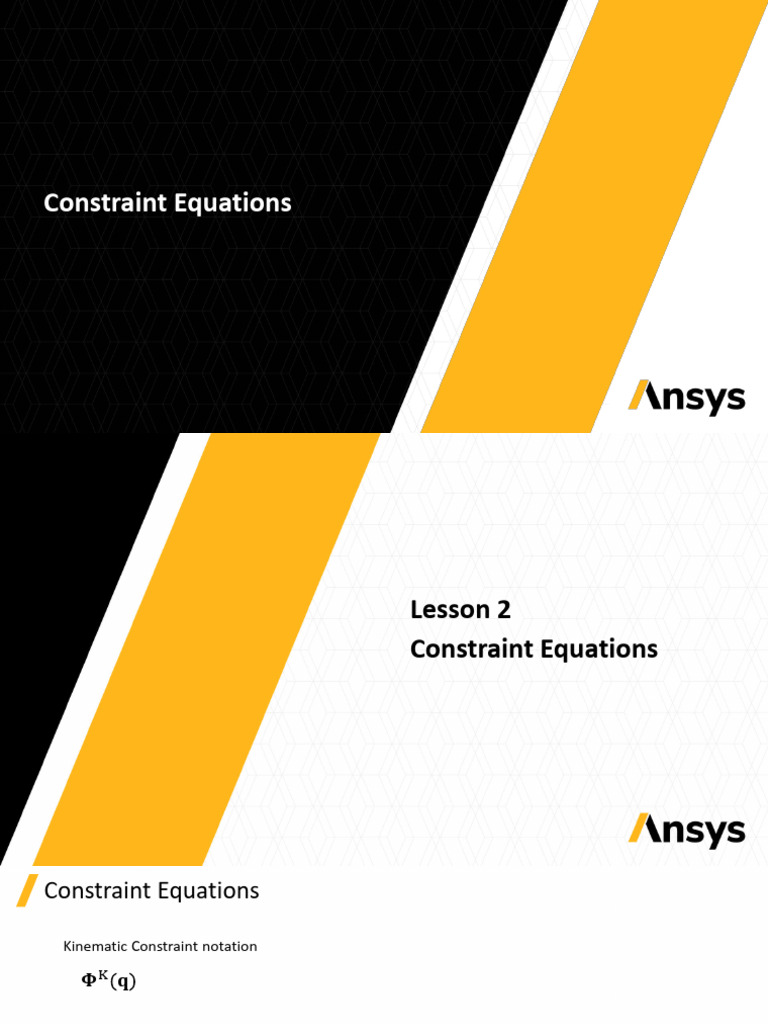 Lesson 2 Constraint Equations | PDF | Kinematics | Theoretical Physics
