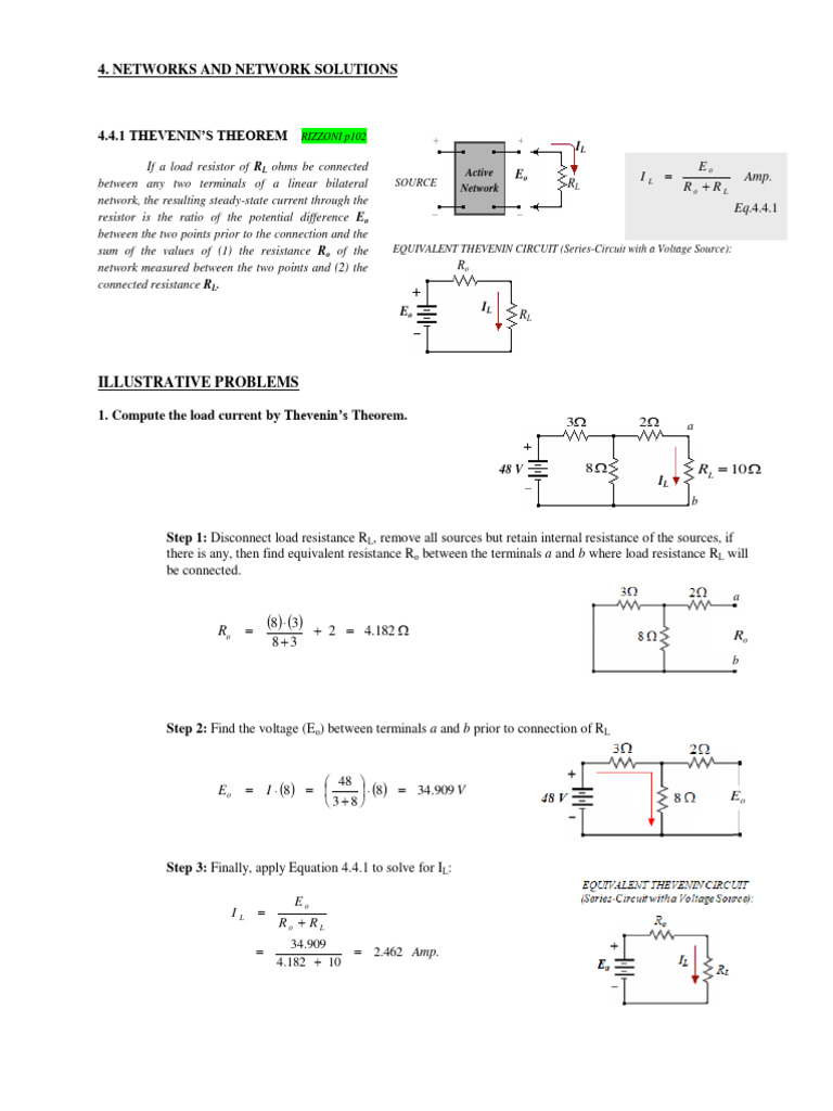 4.4 Thevenin's & Norton's Theorems | PDF | Electrical Circuits ...