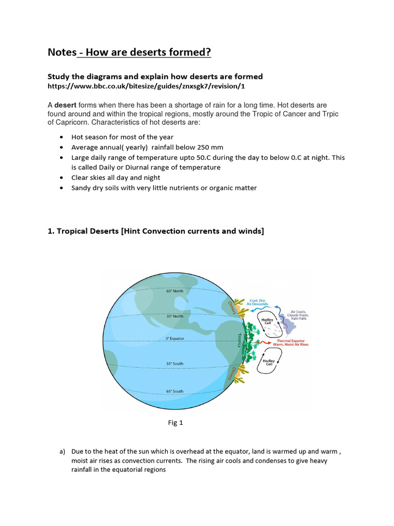 How Are Desert Formed Notes | PDF | Desert | Tropics