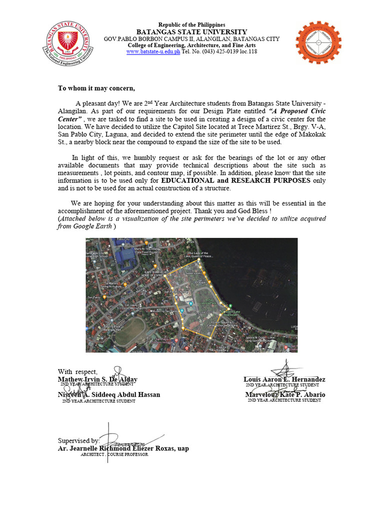 Architecture Students' Site Request | PDF