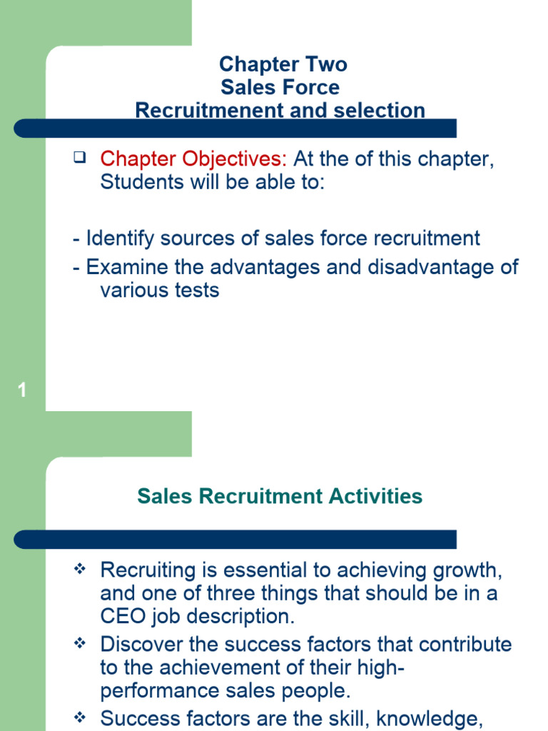 Recruting and Selection Sales Personnel | PDF | Recruitment | Psychology
