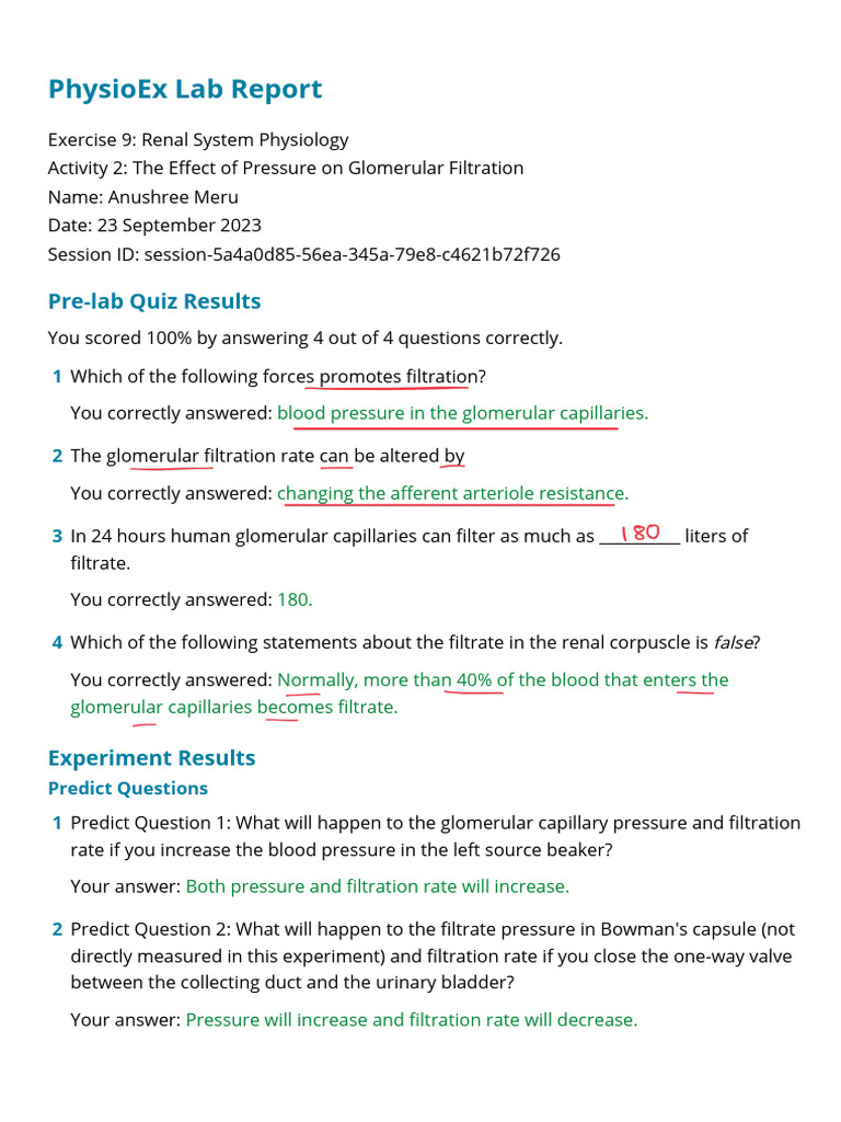 PhysioEx Exercise 9 Activity 2 | PDF