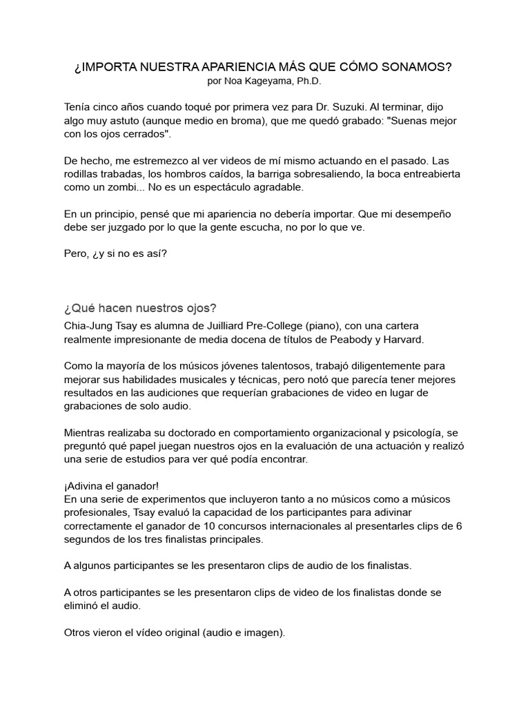 Importa Nuestra Apariencia | PDF | Interino | Experiencia