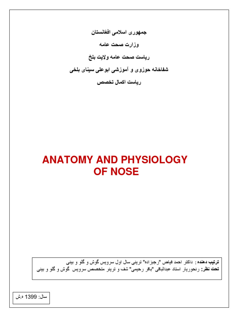 Anatomy AND PHYSIOLOGY of Nose | PDF