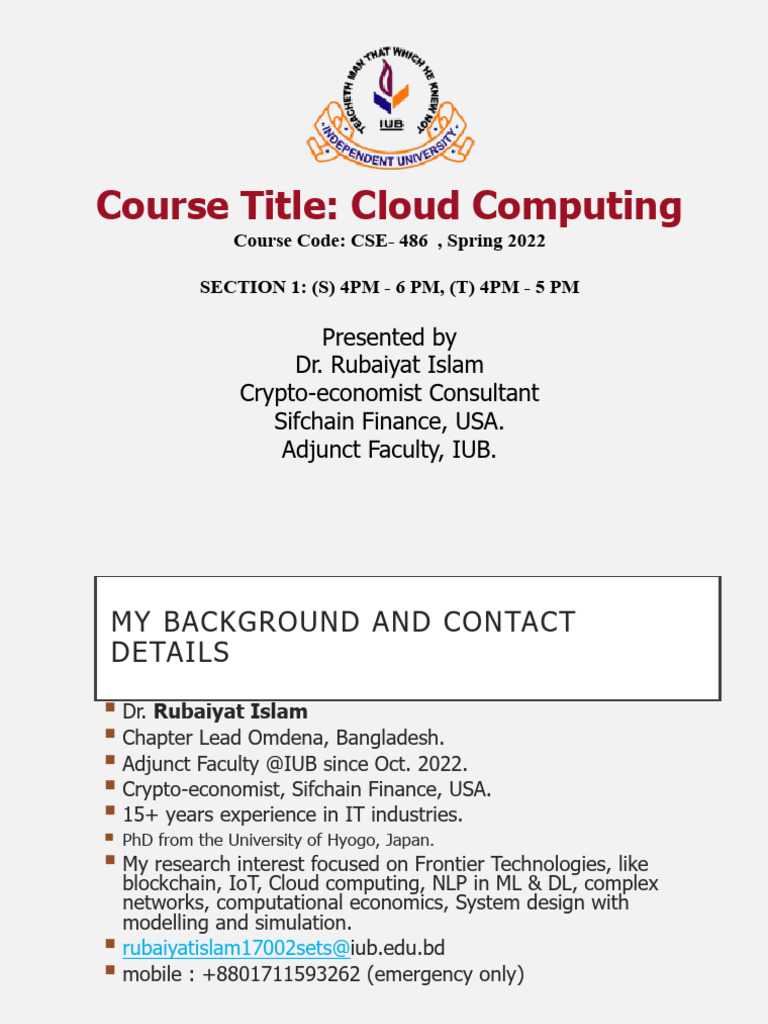 Lesson 1 CSE472 Spring 2024 | PDF | Cloud Computing | Software As A Service