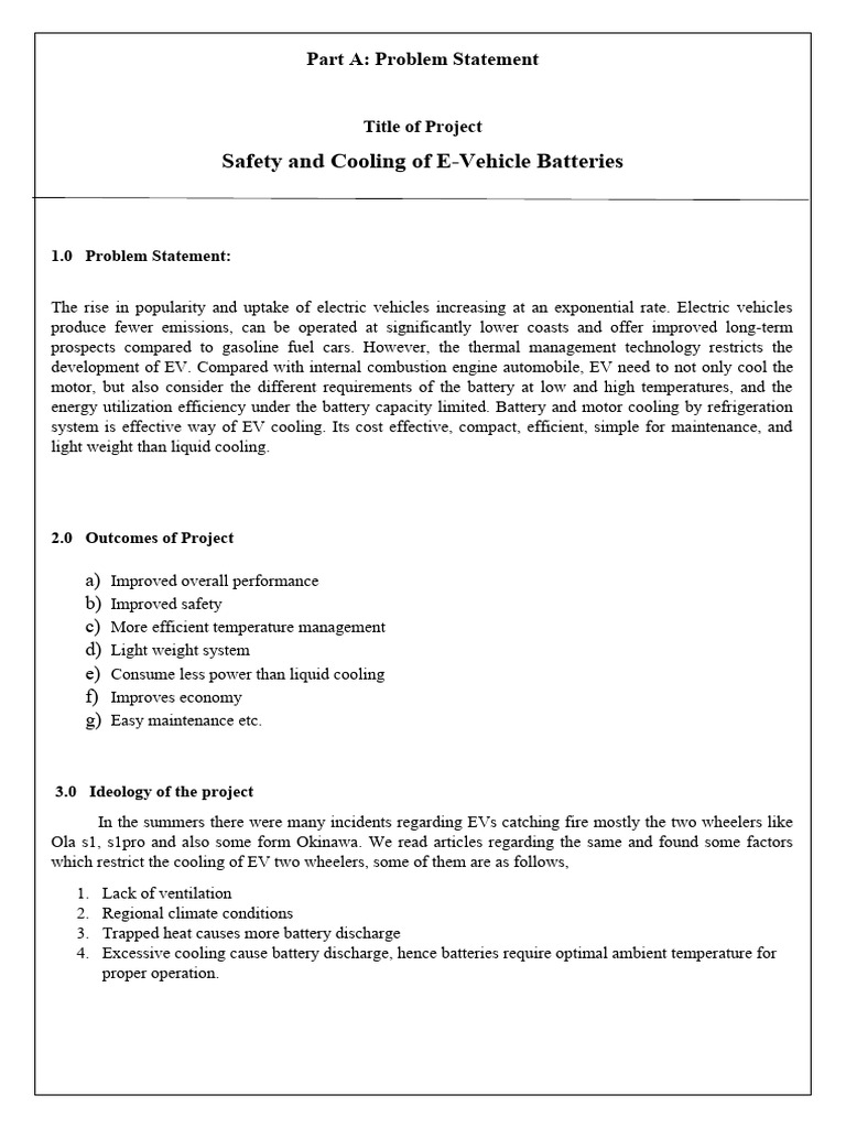 Proposal Project Cooling | PDF | Electric Vehicle | Engines