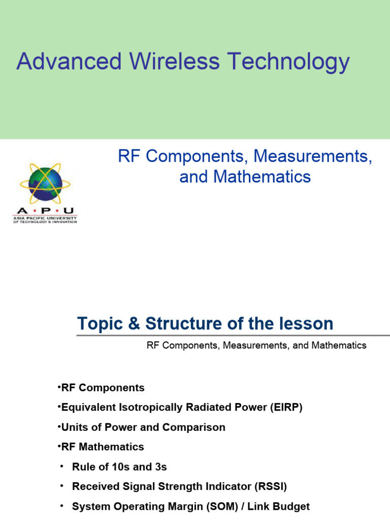 03-AWT-RF Components, Measurements, and Mathematics | PDF | Transmitter ...