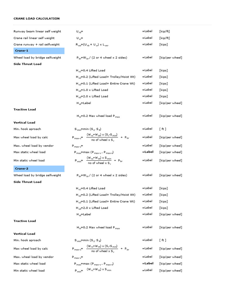 Crane Load Calculation | Download Free PDF | Beam (Structure) | Bending