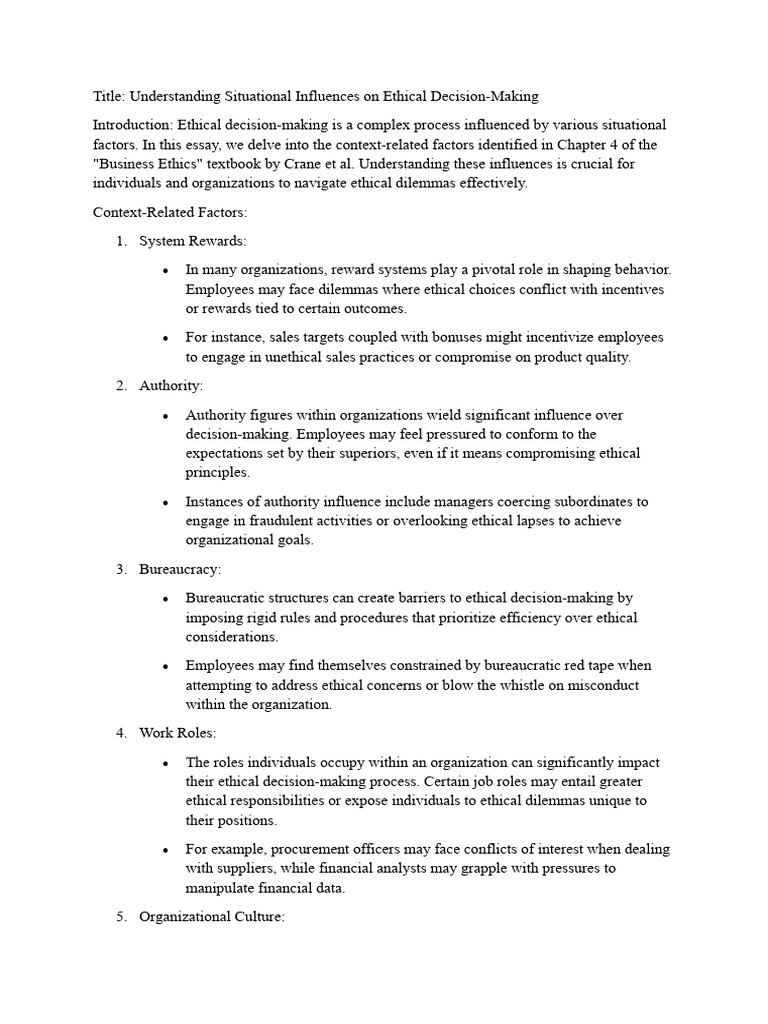 Context Related Factors Explained | PDF | Organizational Culture ...