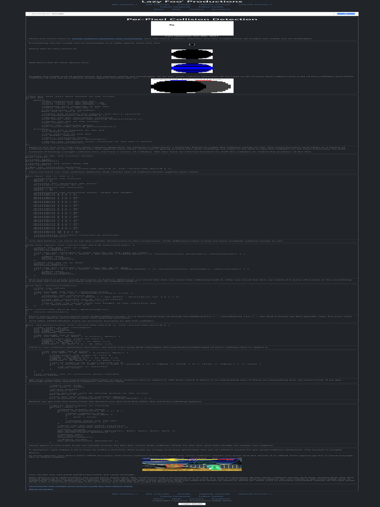 Lazy Foo' Productions - Per-Pixel Collision Detection | PDF | Software | Computer Science