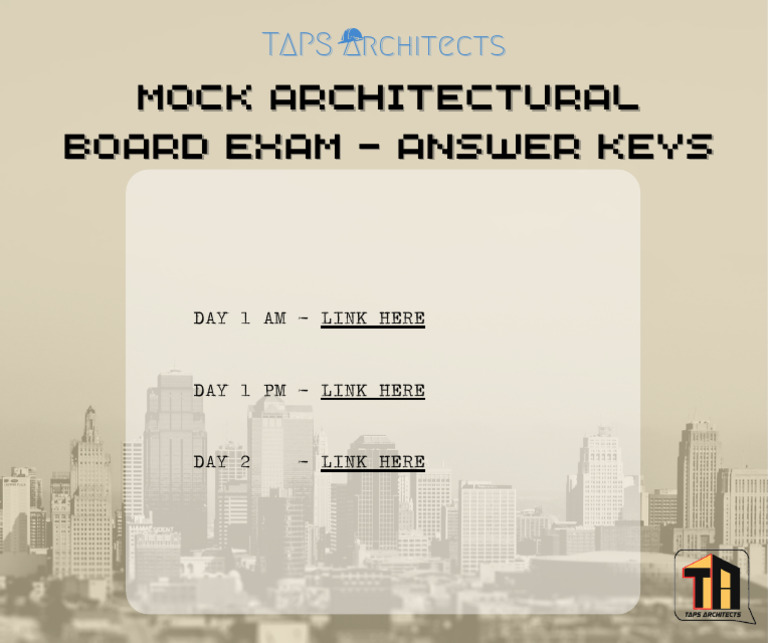 Mock Architectural Board Exam - Answer Keys | PDF | Technology & Engineering