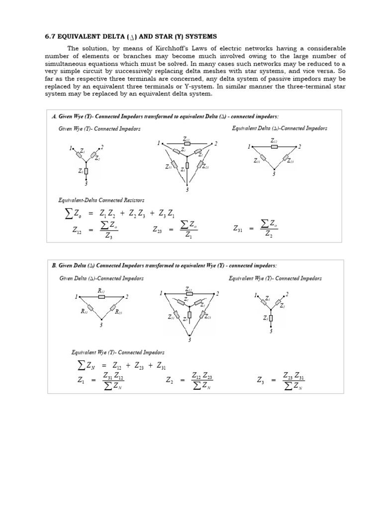 Star-Delta Conversion Explained | PDF | Electrical Network | Electrical ...