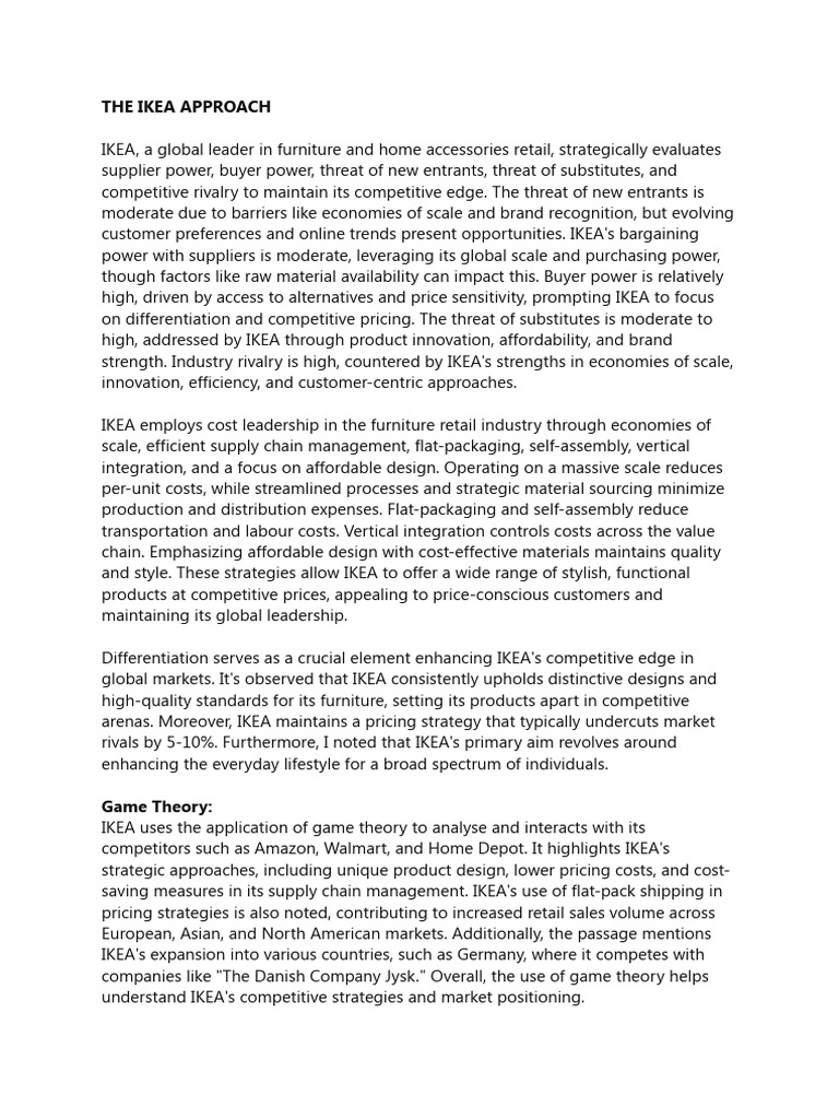 THE IKEA APPROACH - Viral | PDF | Supply Chain | Retail