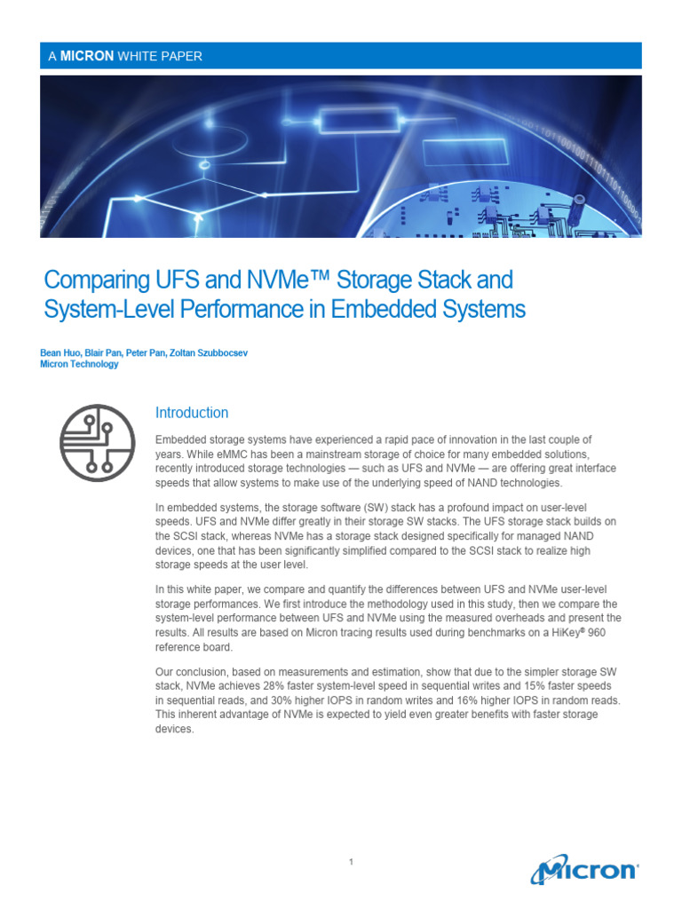 Ufs Nvme Storage Stack System Level Performance in Embedded Systems | Download Free PDF ...