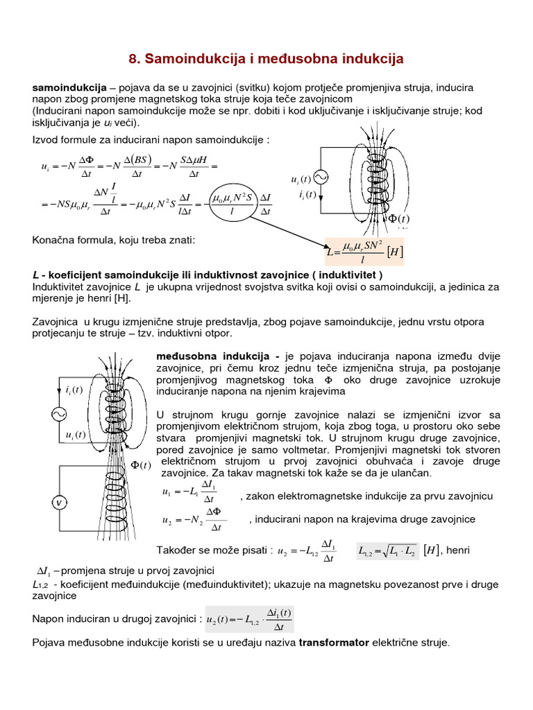 8.samoindukcija I Međusobna Indukcija | PDF
