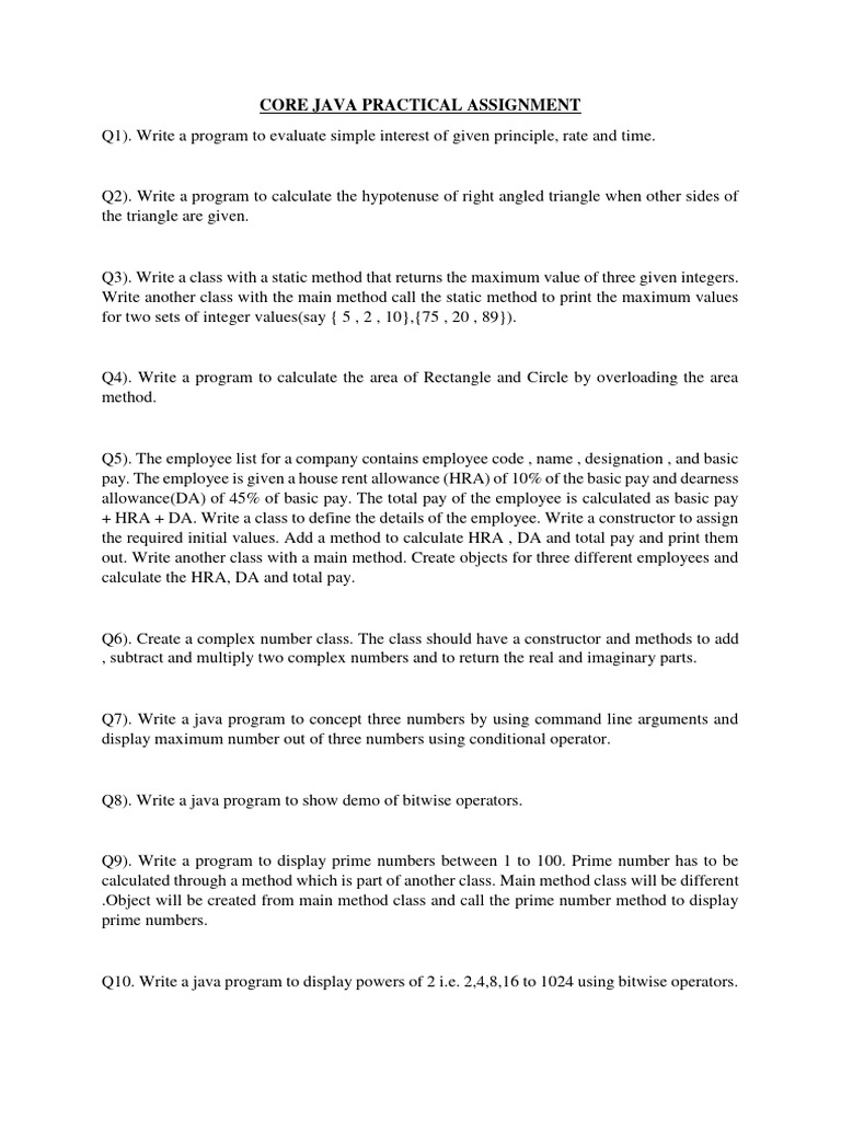 BCA 4507L Practical Assignment | PDF | Method (Computer Programming) | Class (Computer Programming)