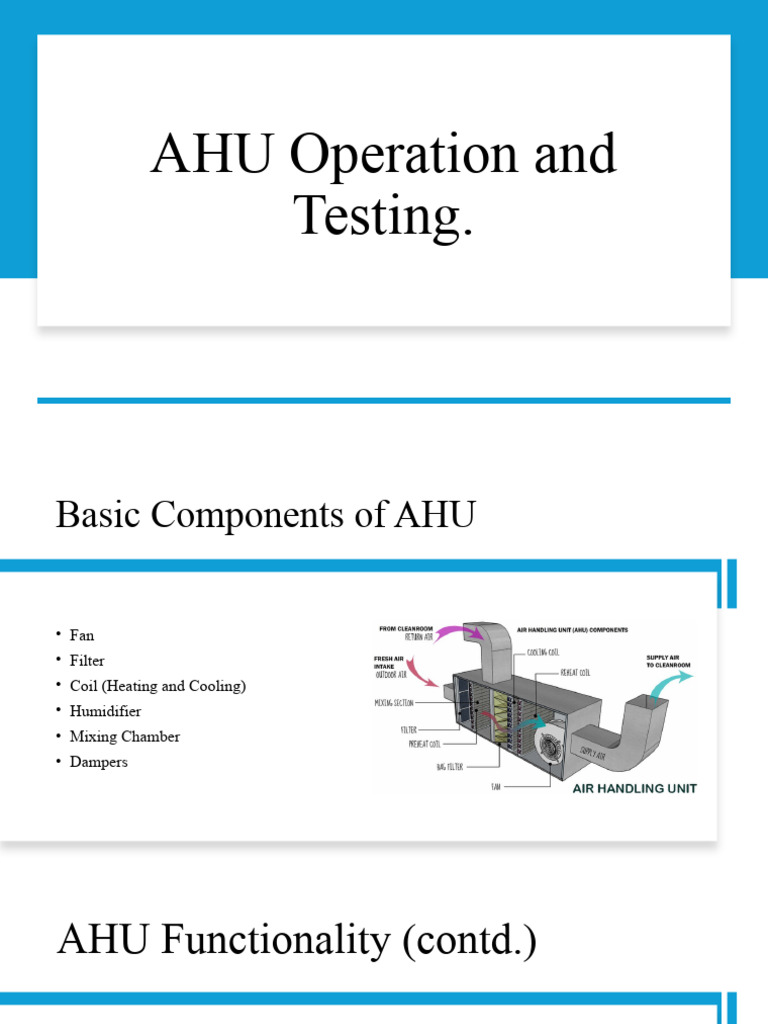 AHU Operation, Testing and Maintenance | PDF | Thermostat | Building ...