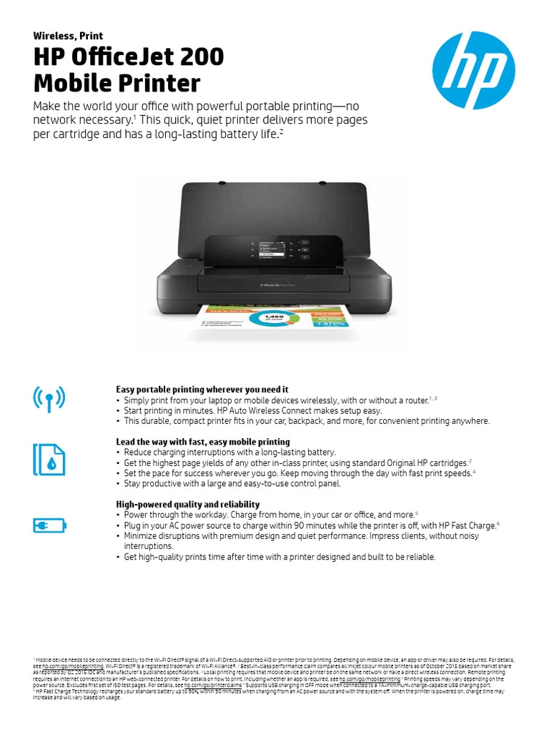 HP Officejet 200 Mobilni Pisac Cz993abhc Brosura 60f54b00f170d | Download Free PDF | Printer ...