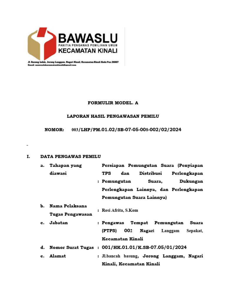 Formulir Model Persiapan Tps Dan Logistik Tps 002 | PDF Formulir Model Persiapan Tps Dan Logistik Tps 002 | PDF