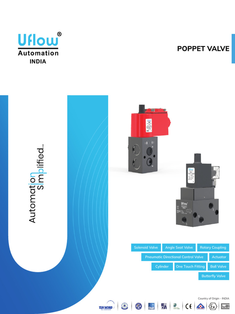 Uflow Catalogue Poppet Valve Series | PDF | Valve | Inductor