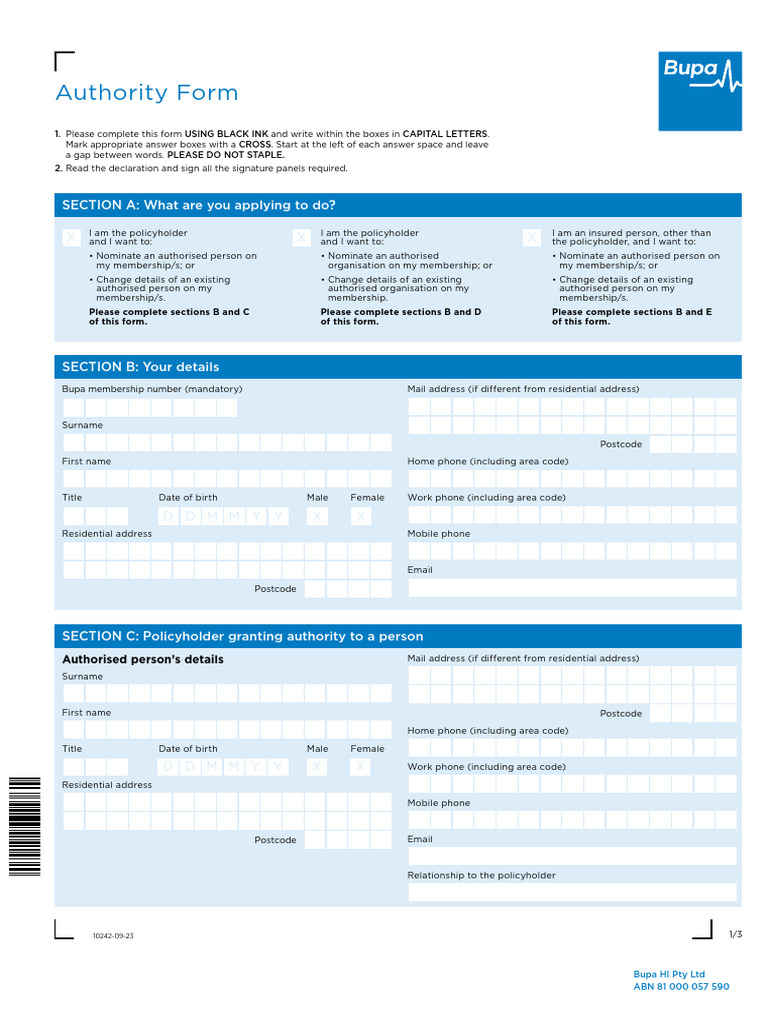 Authority Form | PDF | Insurance