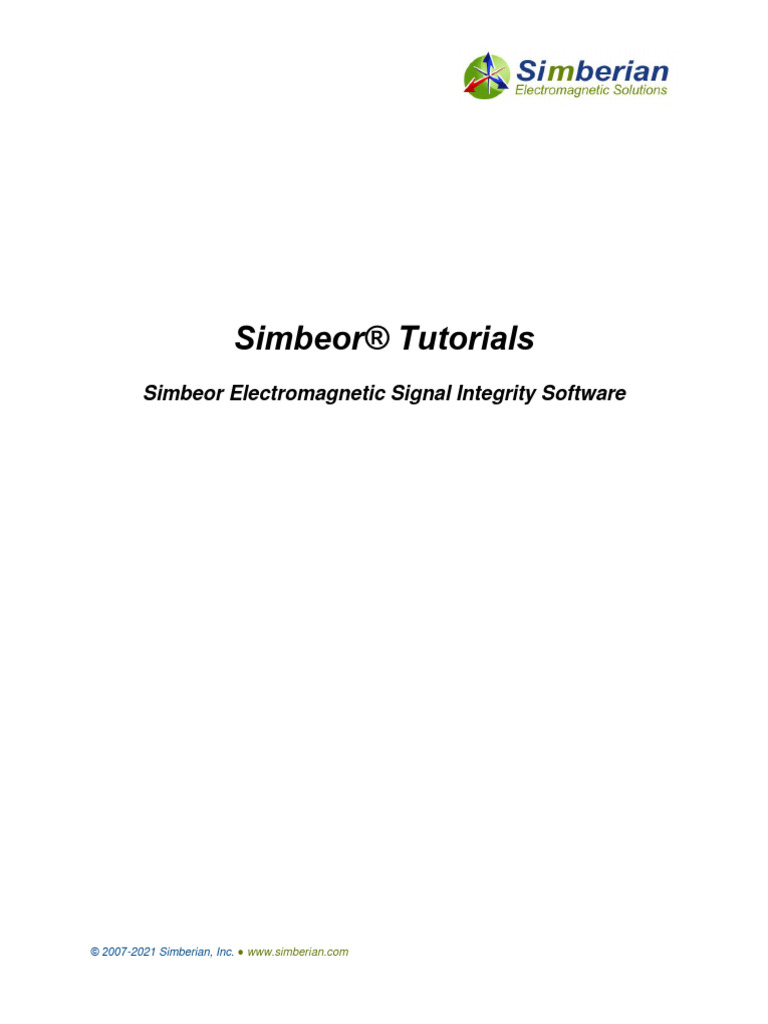 Simbeor Tutorials | PDF | Dielectric | Graphical User Interfaces