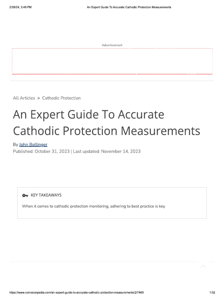 An Expert Guide To Accurate Cathodic Protection Measurements | PDF