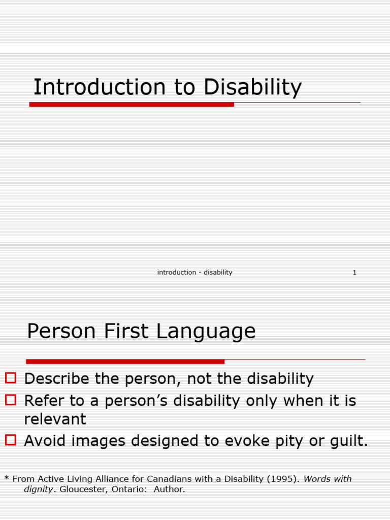 Introduction To Disability | PDF | Disability | Social Stigma