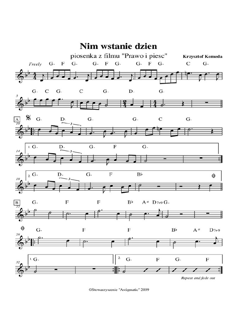 Komeda Nim Wstanie Dzien | PDF