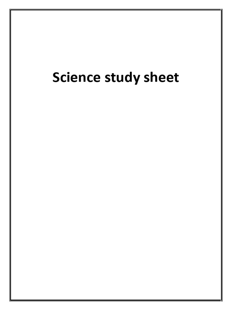 Science Study Sheet | PDF | Human Body | Cellular Respiration