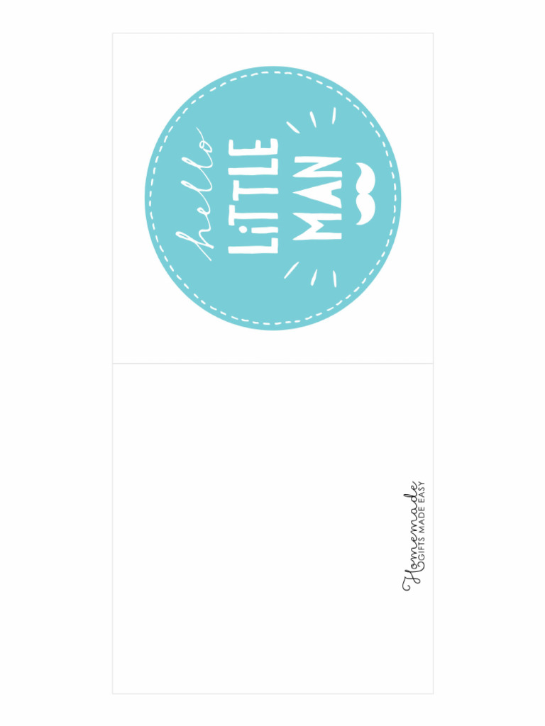 Printable Baby Cards Hello Little Man Blue | PDF