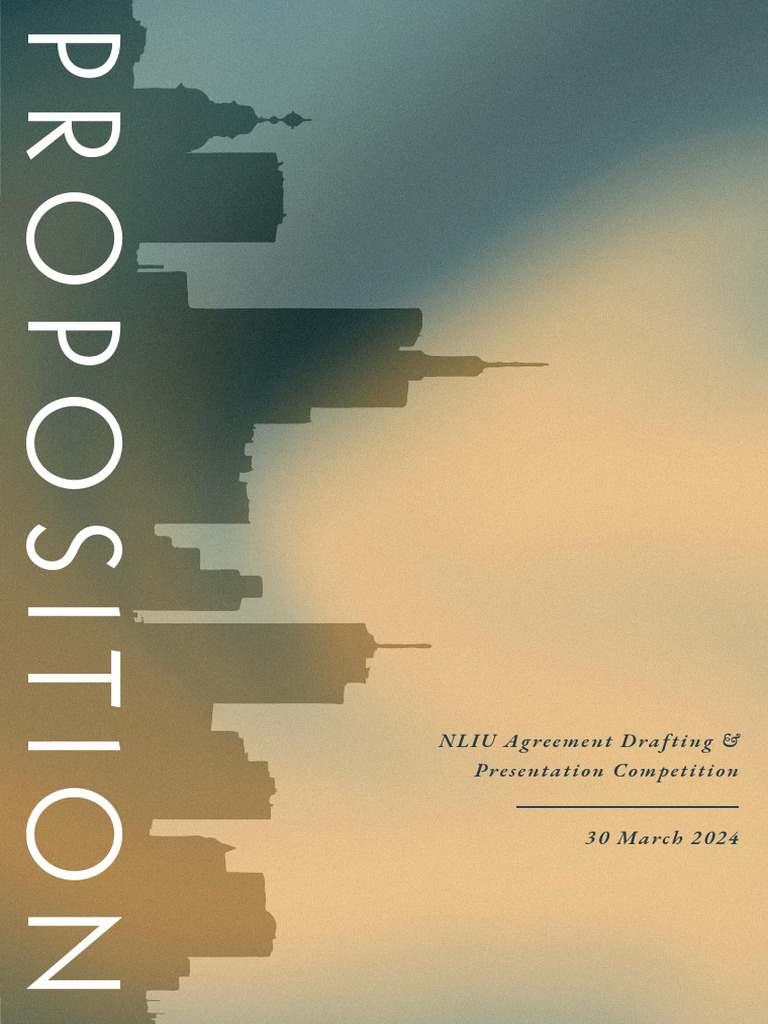 Contract Proposition & Rulebook - NLIU Agreement Drafting and Presentation Competition, 2024 ...
