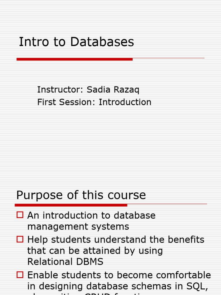 Lesson00 Intro To Databases-1 | Download Free PDF | Databases | Relational Model