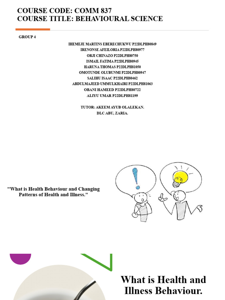 Group 4 Presentation - BEHAVIORAL - SCIENCE | PDF | Behavior | Non Communicable Disease