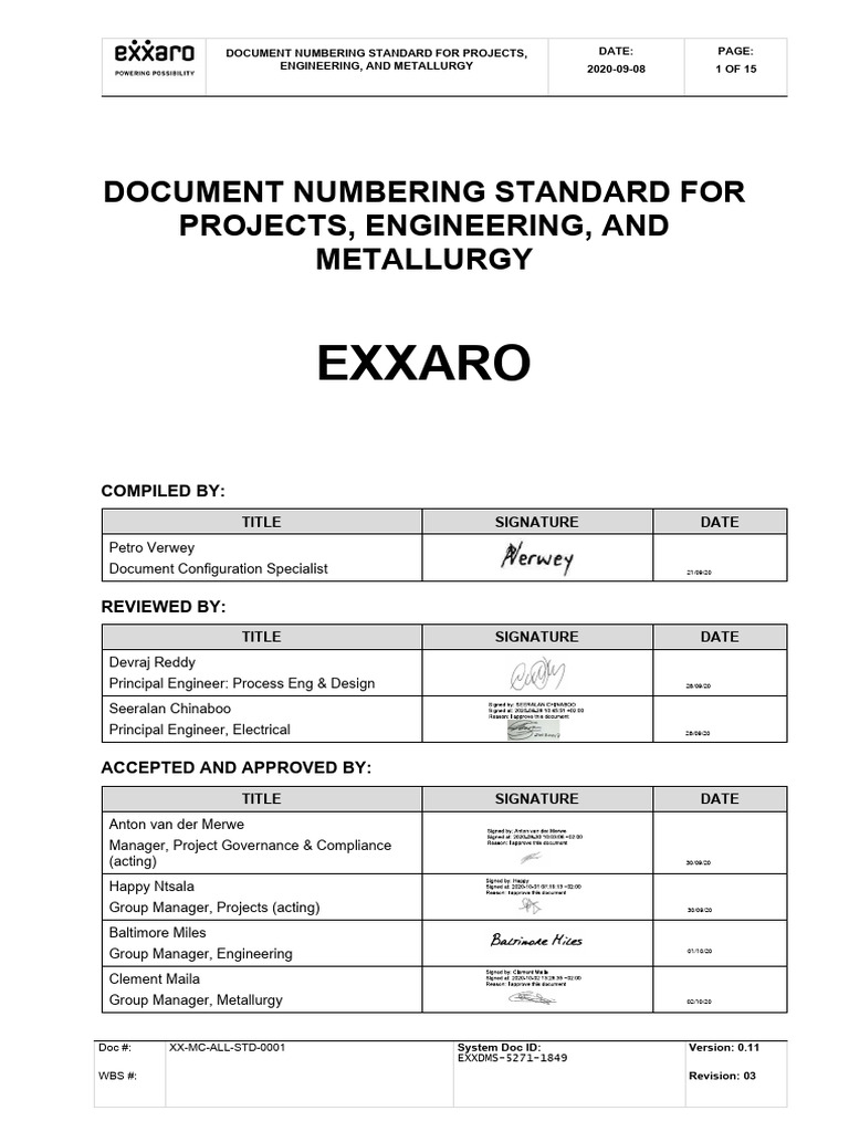 Document Numbering Standard for Projects, Engineering and Metallurgy ...