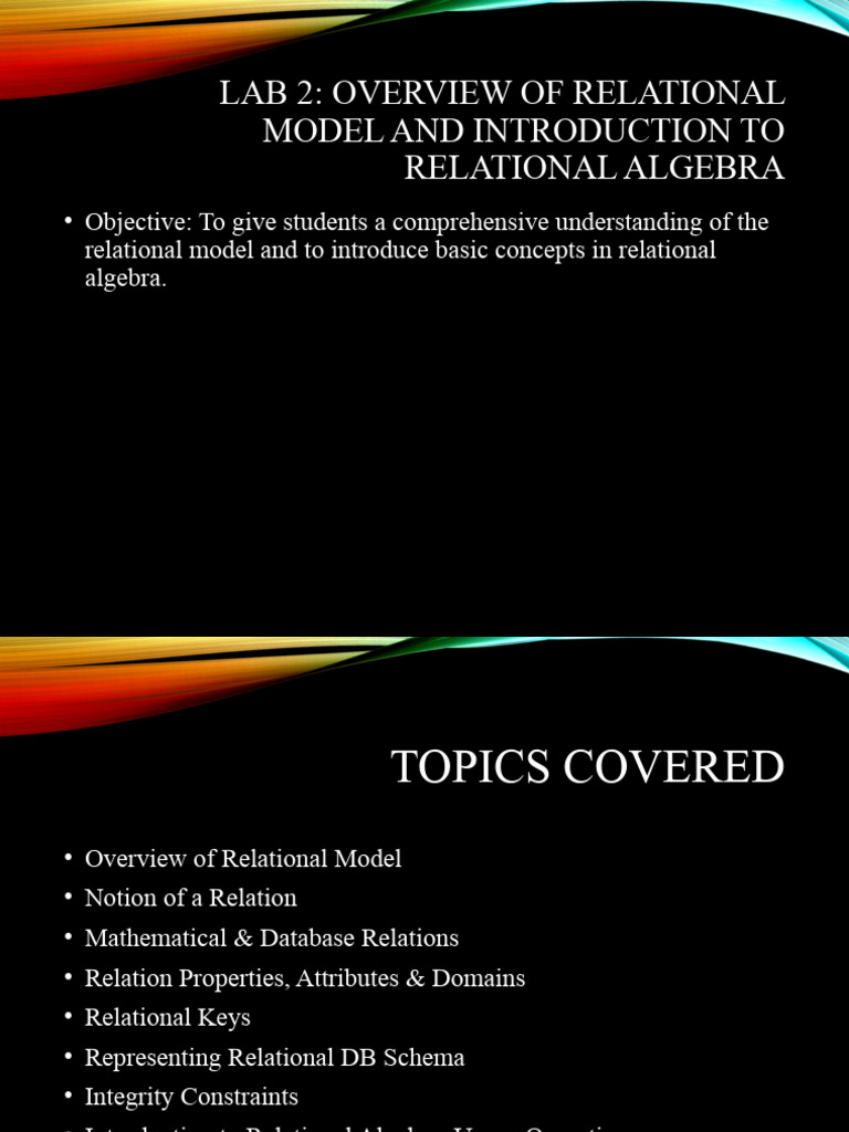 Database Systems Lab 2 Presentation Extended | PDF | Relational Model | Databases