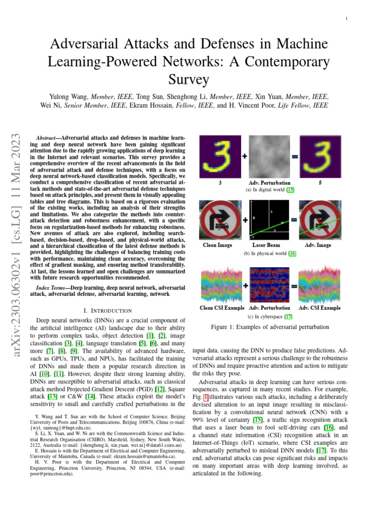 Adversarial Attacks and Defenses in Machine Learning-Powered Networks: A Contemporary Survey ...
