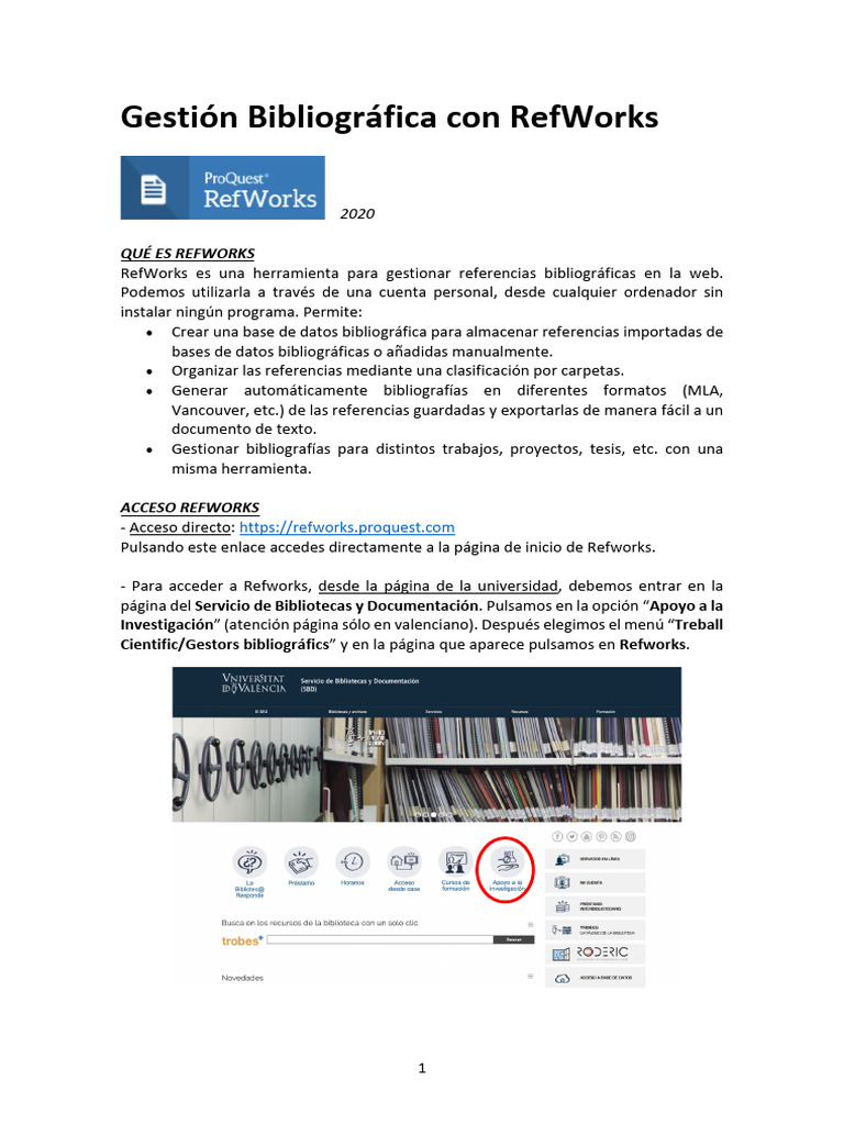 Gestión de Referencias con RefWorks | PDF | Contraseña | Ventana (informática)