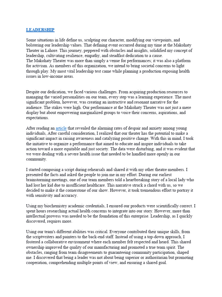 Leadership | Download Free PDF | Leadership | Behavioural Sciences