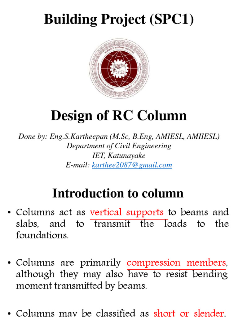 Buildingprojectrccolumn 210514045018 | PDF | Column | Beam (Structure)