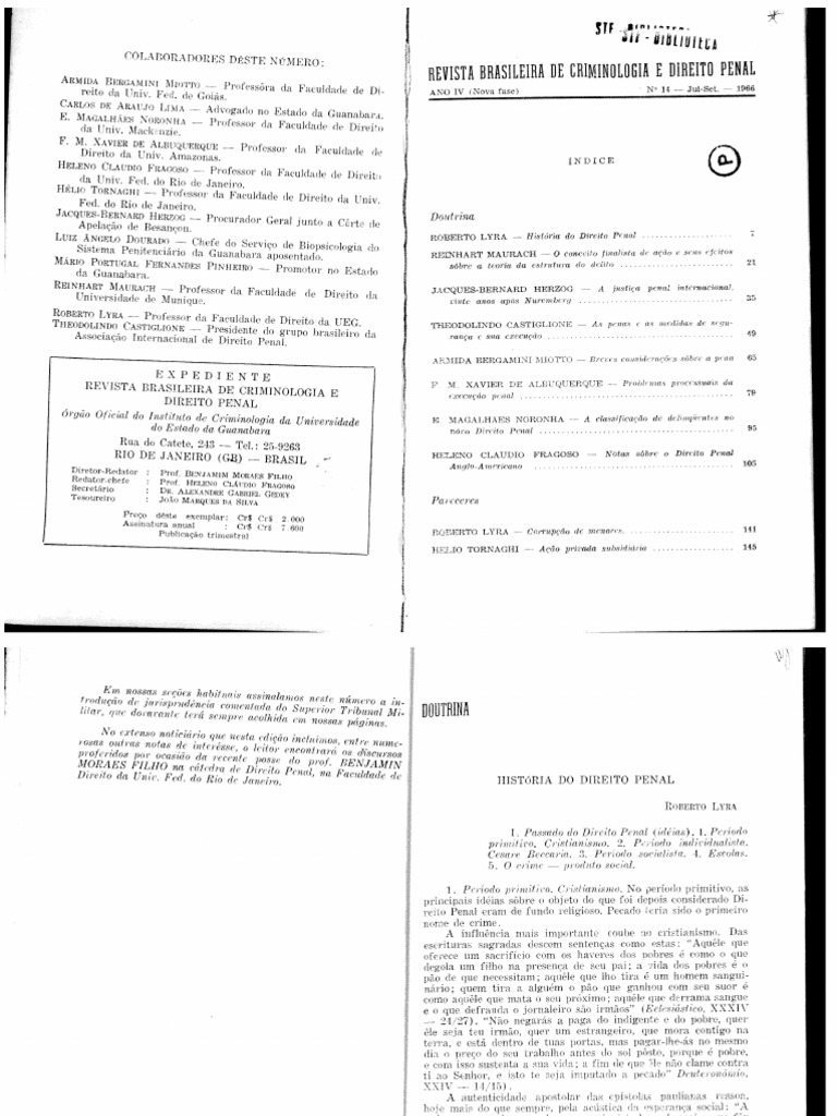 LYRA, Roberto. História Do Direito Penal | PDF