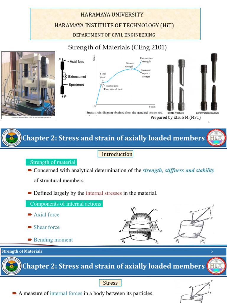 Chapter 2 - Stress and Strain of Axially Loaded Members | PDF | Deformation (Engineering ...