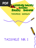 Nosiniu Raidziu Rasymas Zodziu Saknyje - Taisykles - Pask. | PDF