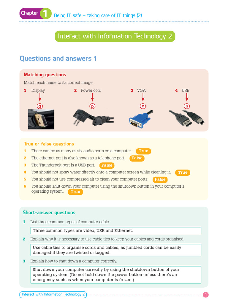Interact With-IT Book 2 Answers | PDF | Printer (Computing) | Image Scanner
