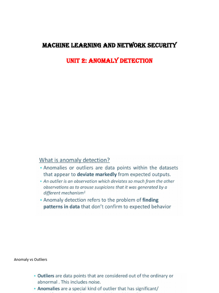 Anomaly Detection Pdf Machine Learning Outlier